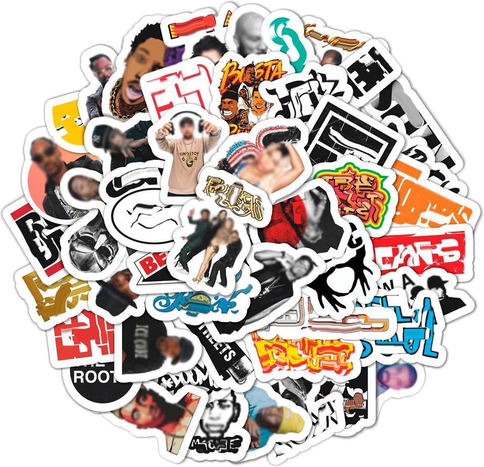 Bulbacraft 100Pcs Hip Hop Stickers, 2000S Hip Hop - Rapper Stickers ...