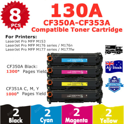 8x Compatible Toner 130A CF350A CF351A CF352A CF353A For HP MFP M153 ...