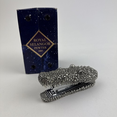 Royal Selangor Pewter Alligator Crocodile Head Stapler Figurine w Box ...