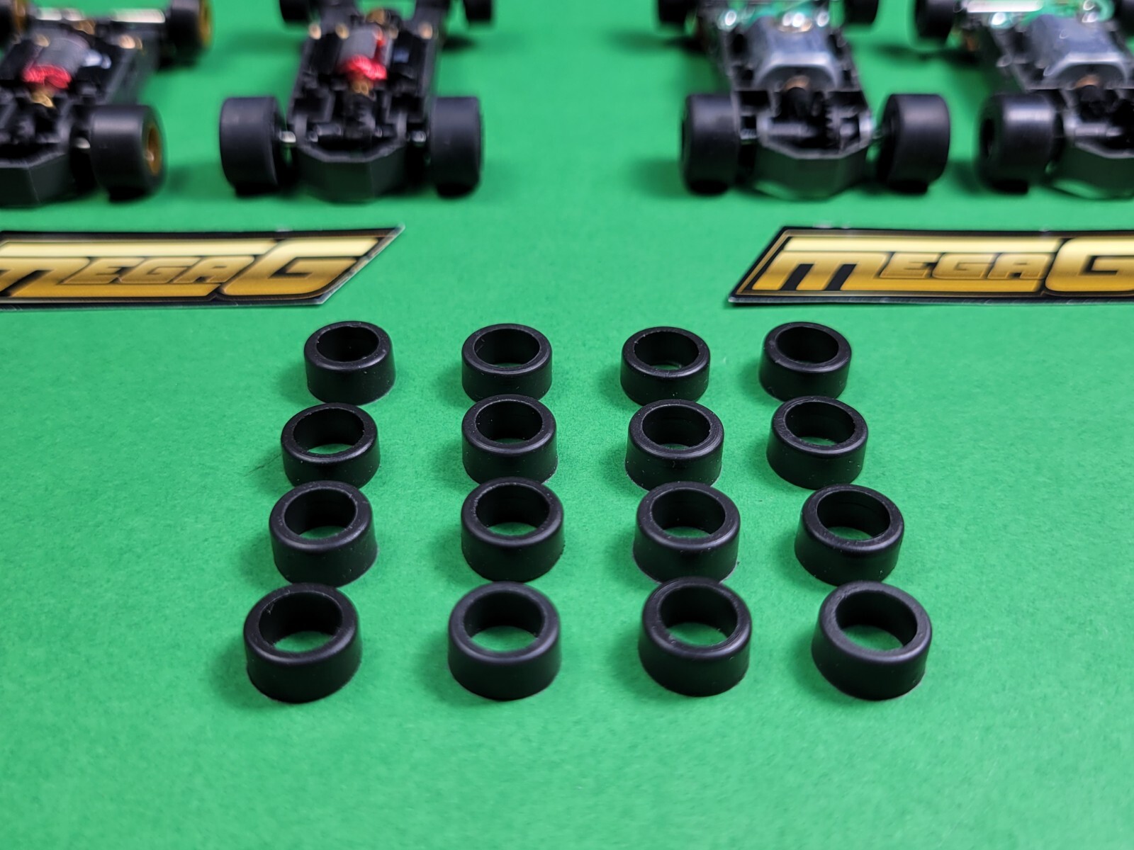 AFX Tomy MEGA G+ 16 Piece .380 Front SILICONE TIRES HO Scale Slot Car ...