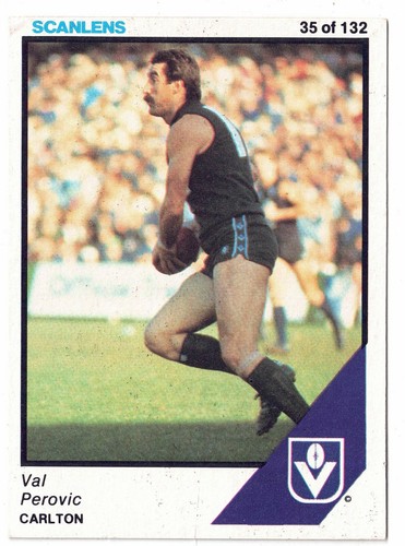 SCANLENS 1984 VFL FOOTY FOOTBALL CARD VAL PEROVIC CALTON BLUES #35 35 ...