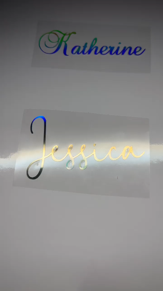Holographic Name Personalized Decal Sticker, Custom Vinyl Lettering ...