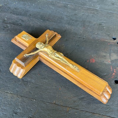 Vintage Catholic Crucifix Cross Sick Call Last Rites Kit INRI w/ Metal ...
