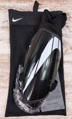 Nike Charge Hard Shell Football Soccer Shin Guard Black White Adult Sz ...