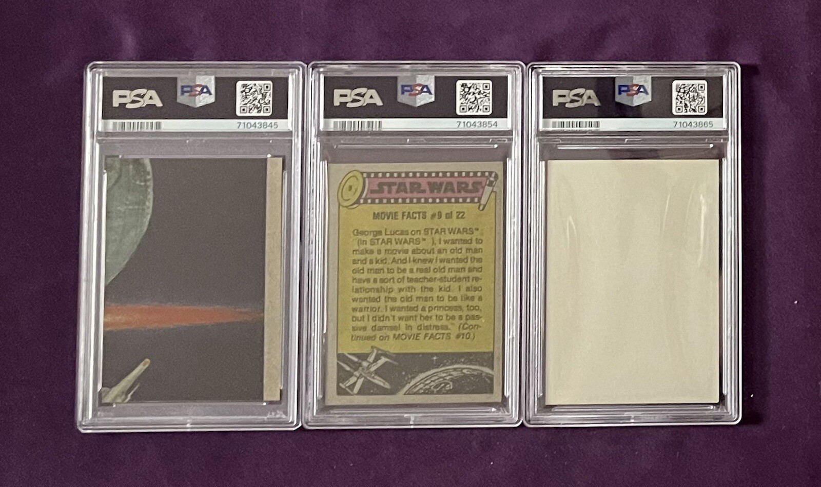 Lot of 3 1977 Star Wars PSA 6 Graded #7 RC #217 sticker #40 Vader ...