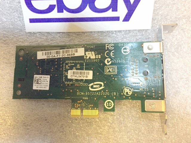 Dell Optiplex 9020 Broadcom 5722 PCIe Server Network Card C71KJ for ...