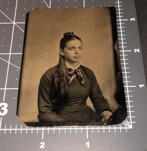 1870s Woman PRINCESS CROWN Hair Accessory Antique Tintype PHOTO | eBay