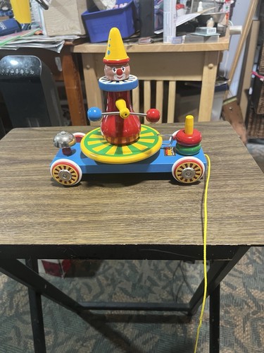 Vintage BRIO Clown Go Round Circus Wooden Pull Toy. Made in Sweden ...