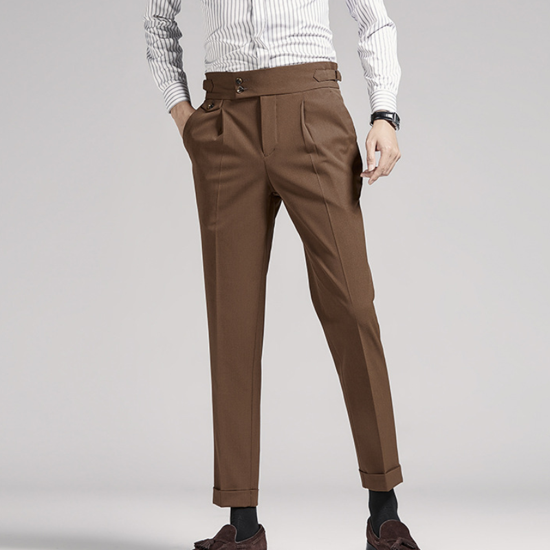 Men's Suit Dress Pants Formal Straight Business Casual High-waisted ...