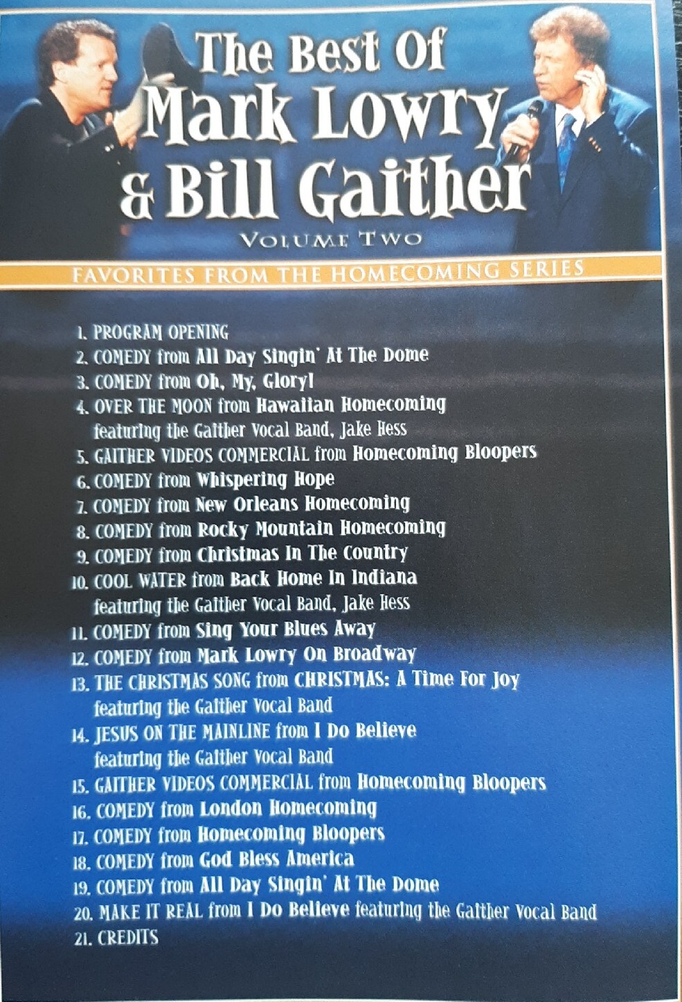 The Best of Mark Lowry & Bill Gaither, Vol. 2 (DVD, 2004) for sale ...