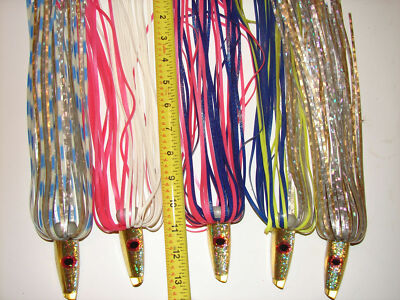 Pack of 3 Bullet trolling lure heads Big Game FISHING Tuna Wahoo Mahi ...