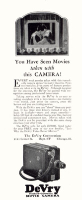 1927 DeVry Camera: Seen Movies Takes With This Camera Vintage Print Ad ...