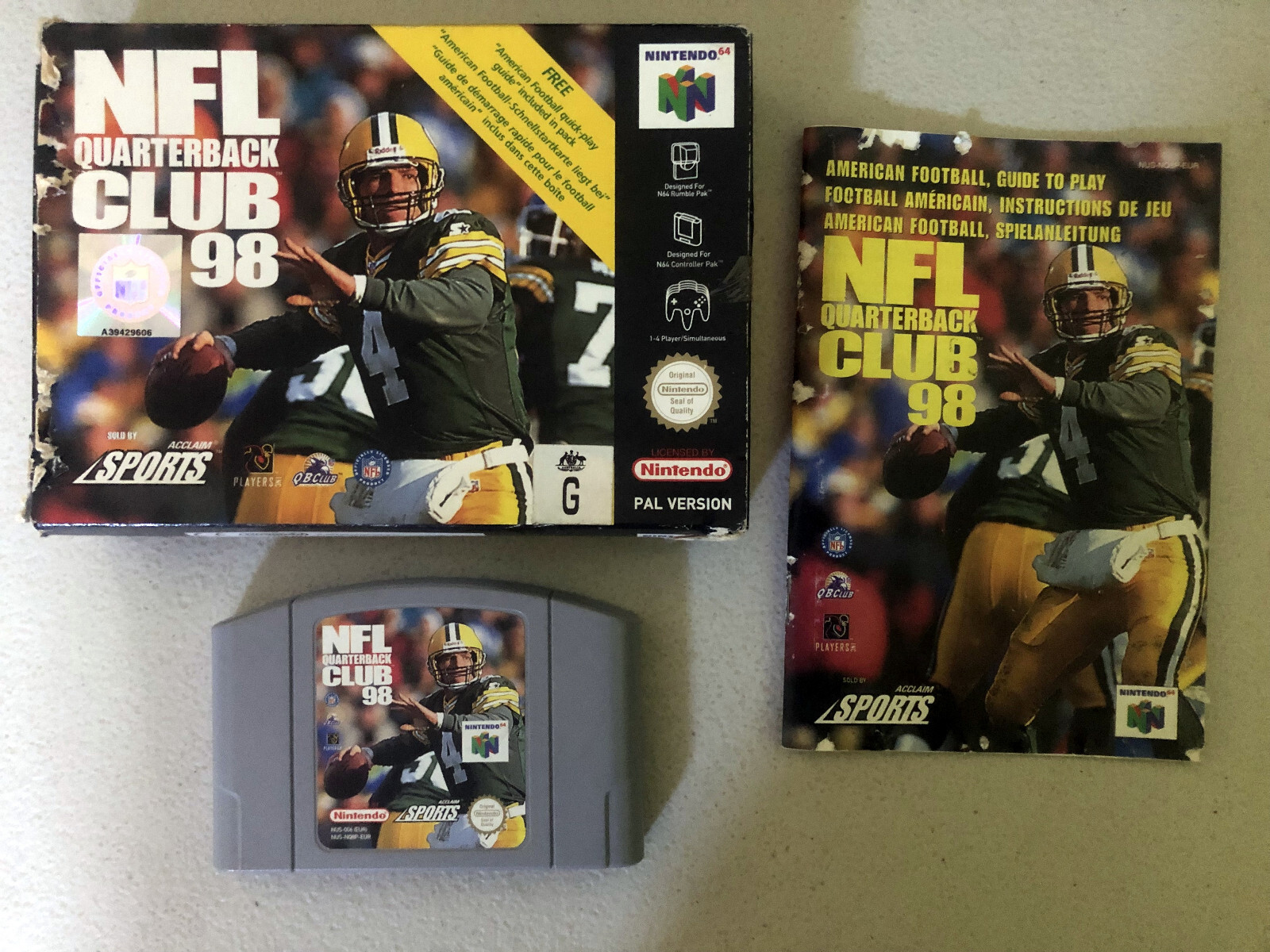 NFL Quarterback Club 98 - Nintendo 64 N64 Game in Box With Manual VGC ...