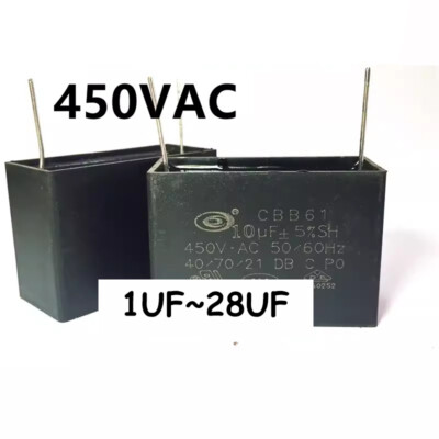 1UF~28UF 450VAC CBB61 Air Conditioning Fan Motor Start Run Capacitors 2 ...