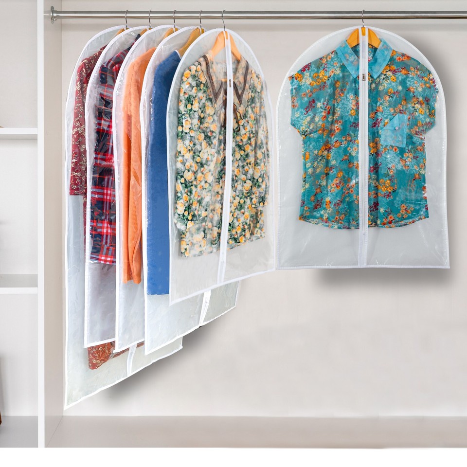 Clear Garment Bag Suit Bags Closet Storage Dust Cover with Zipper for ...