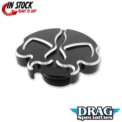 Drag Specialties 0703-0788 Black Split Skull Gas Cap Left Hand Non ...
