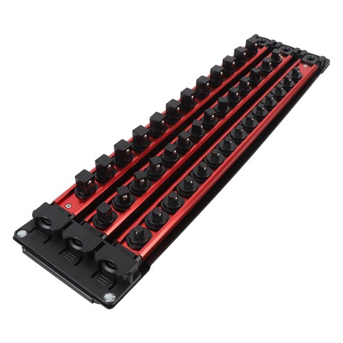 Portable Socket Organizer Aluminum Socket Holder Storage Tray For 1/2 3 ...