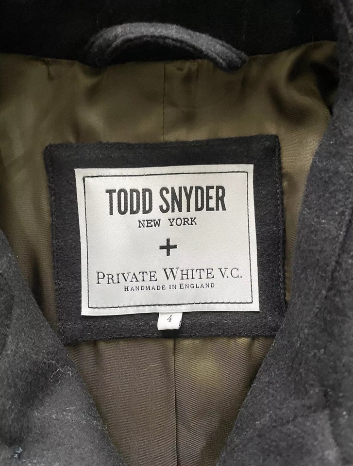 Todd Snyder x Private White VC Wool Coat Size 4 (~Medium) Charcoal ...