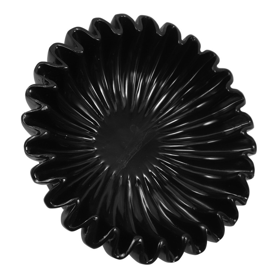 Fruit Bowl for Kitchen Counter White Fluted Ruffle Decorative Coffee ...