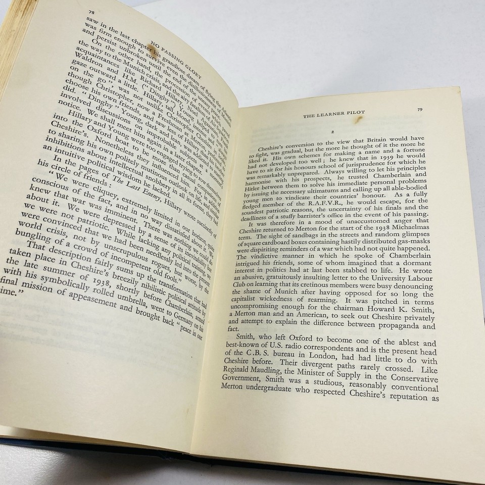 No Passing Glory Biography of Group Captain Cheshire by Andrew Boyle HC ...