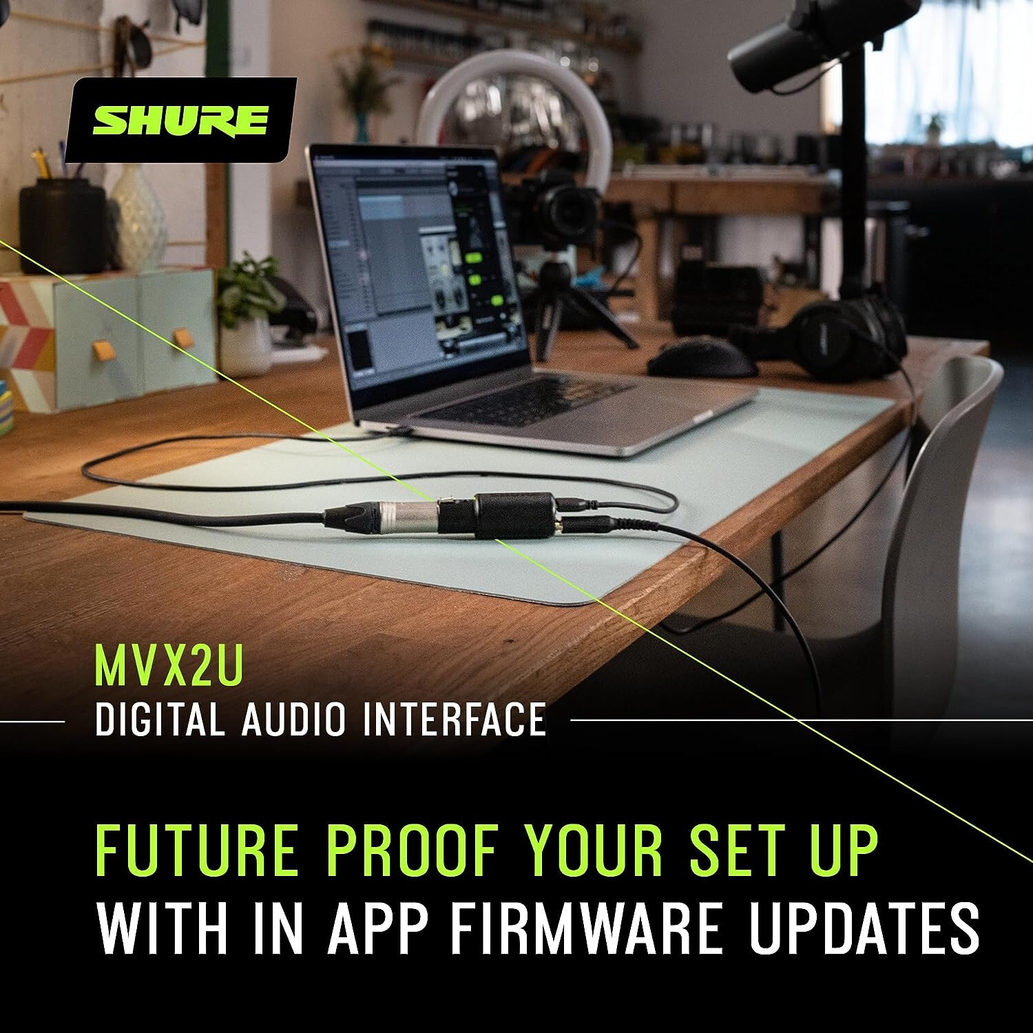 SHURE MVX2U Mic Interface XLR to USB Microphone Adapter to USB-C for ...