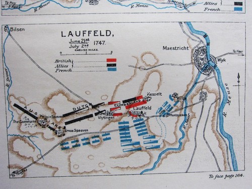 MAP/BATTLE PLAN ROUCOUX SEPT 1746 BRITISH & FRENCH LAUFFELD JUNE 1747 ...