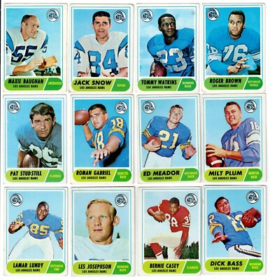 1968 Topps LOS ANGELES RAMS football 12 card team set fair/good | eBay