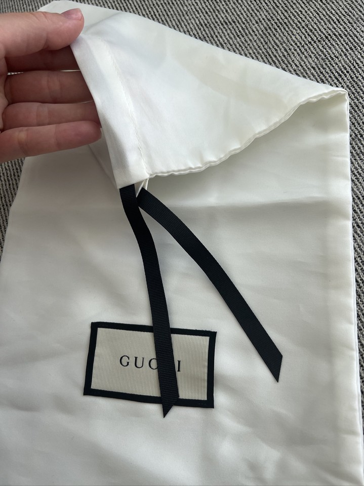 GUCCI Shoe Bag Dust Bag Dustbag Satin Ivory Off White Size 17” 8” Empty ...