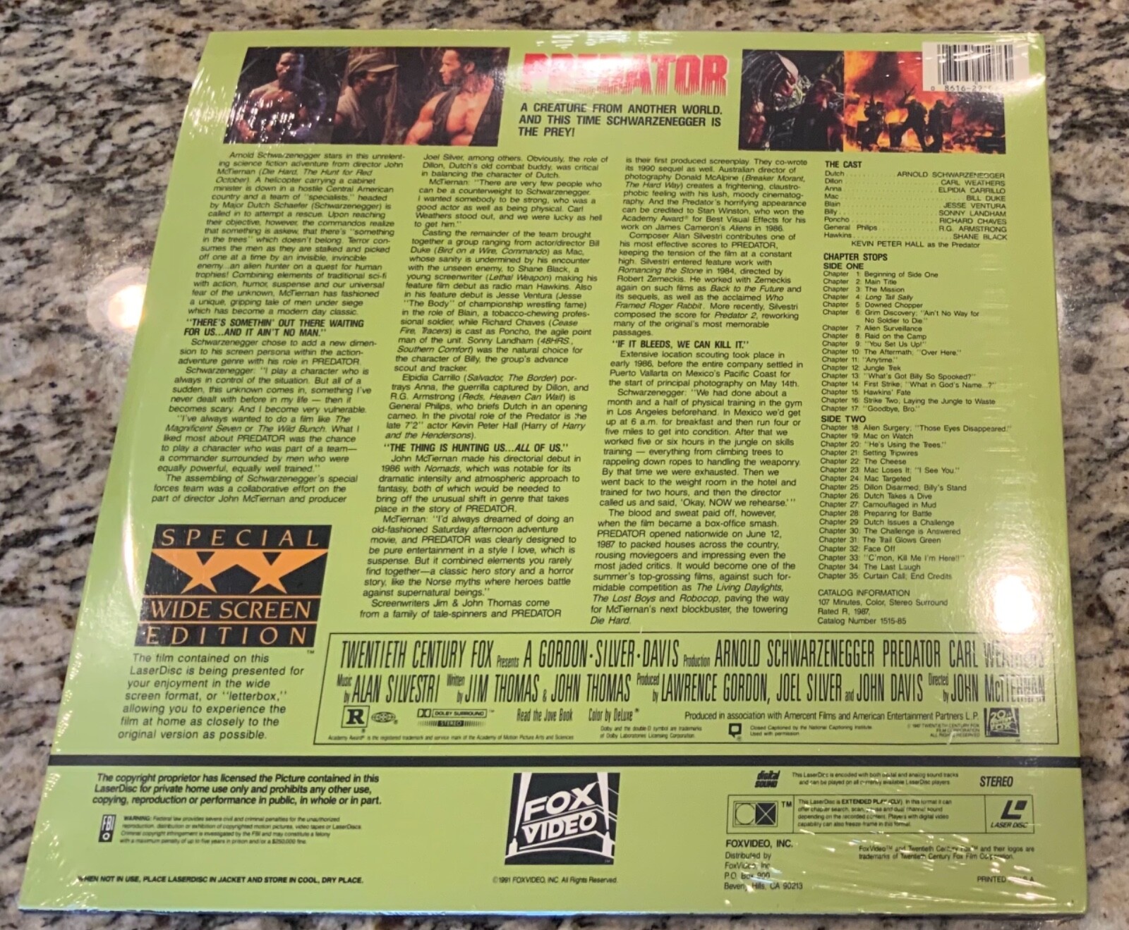 Predator Laserdisc Arnold Schwarzenegger Carl Weathers Widescreen 1987 ...