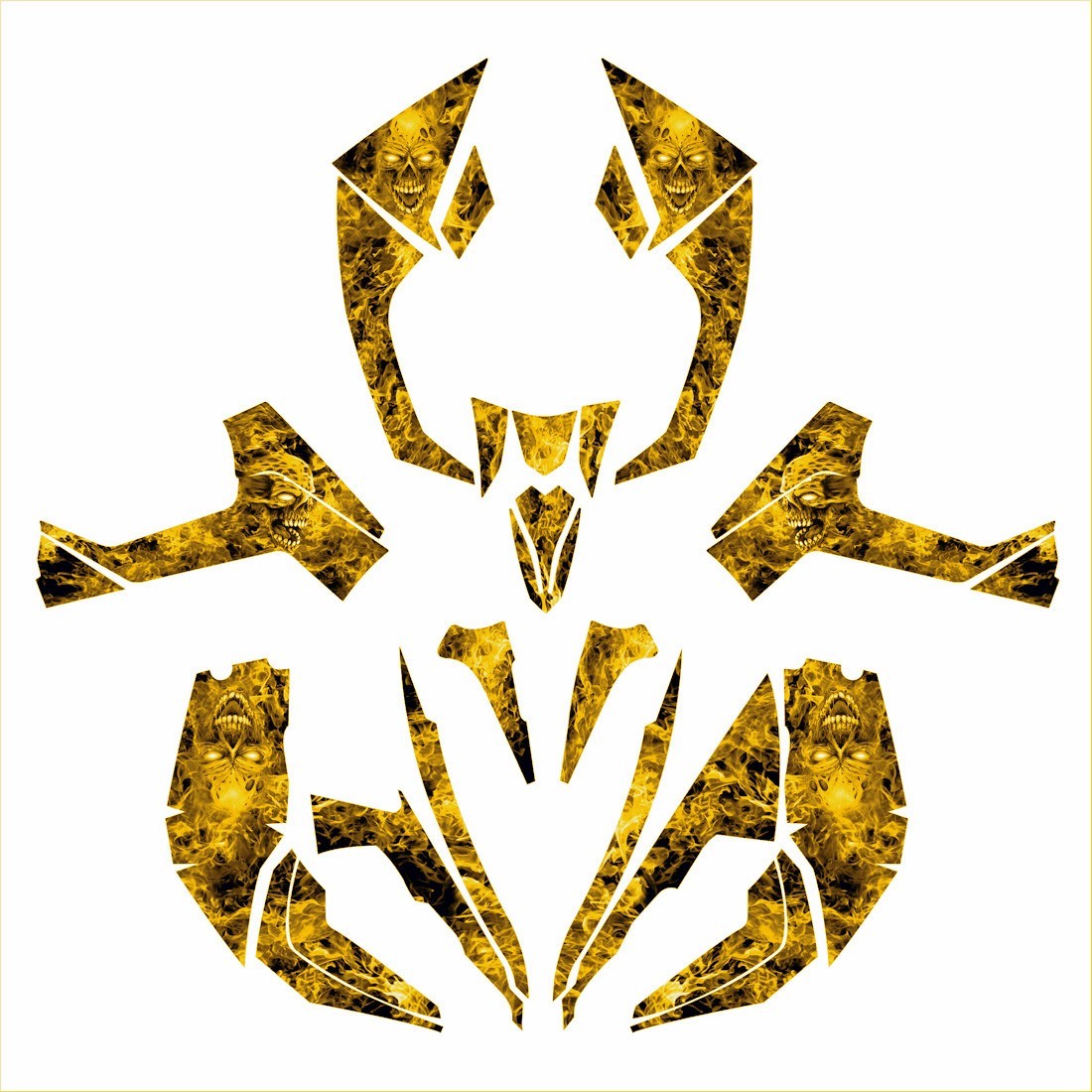 Can am RENEGADE 800 800R 800X graphics sticker kit #9500 Yellow Zombie ...