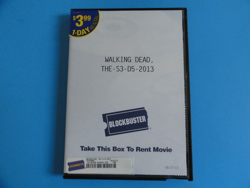 BLOCKBUSTER VIDEO STORE DVD RENTAL CASE - THE WALKING DEAD S3 D5 -NO ...