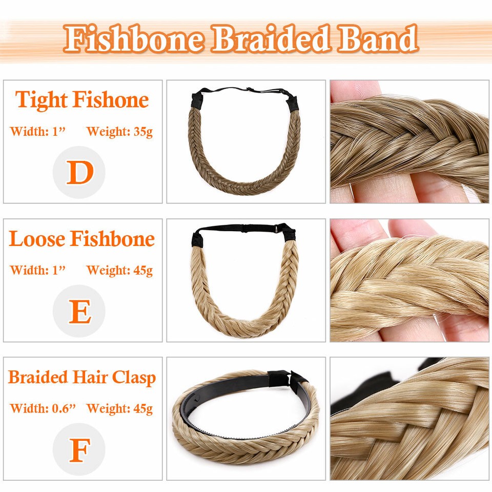 Real Thick as Human Hair Band Braided Plaited Chunky Braids Headband ...