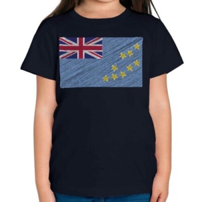 TUVALU SCRIBBLE FLAG KIDS T-SHIRT TEE TOP GIFT TUVALUAN FOOTBALL | eBay ...