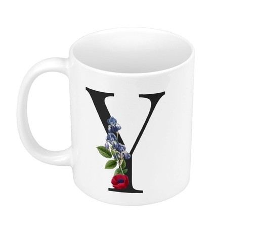 Tasse Céramique Mug Y Yvette Yasmine Yelena Fleurs Premiere Lettre ...