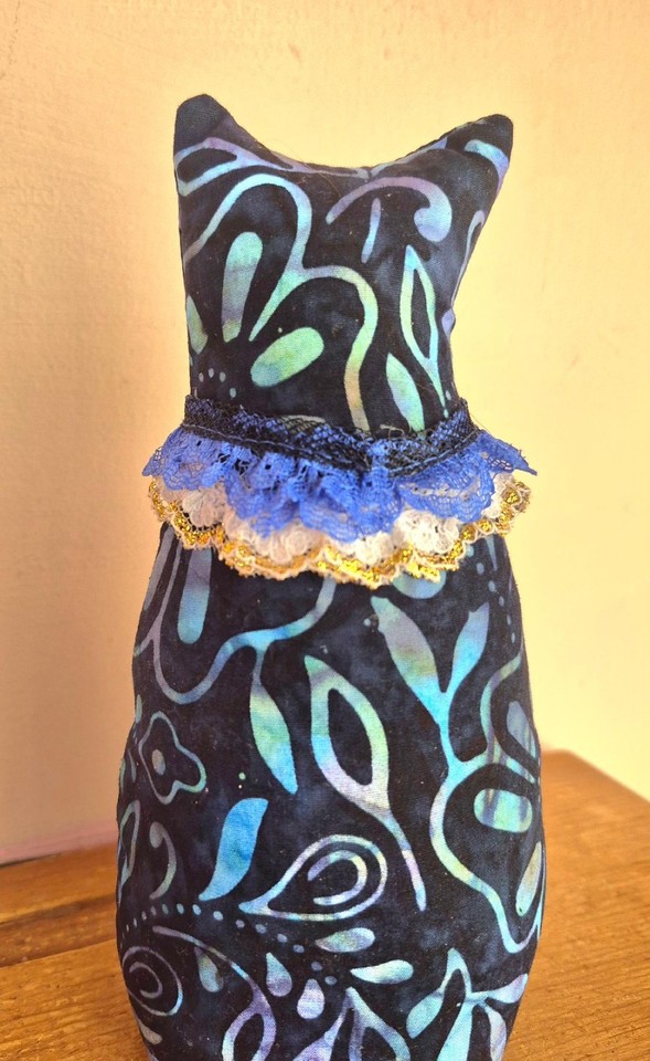 Cat doll, Kitten, HANDMADE, tabby CAT, Batik Flowers, Tye Dye floral ...