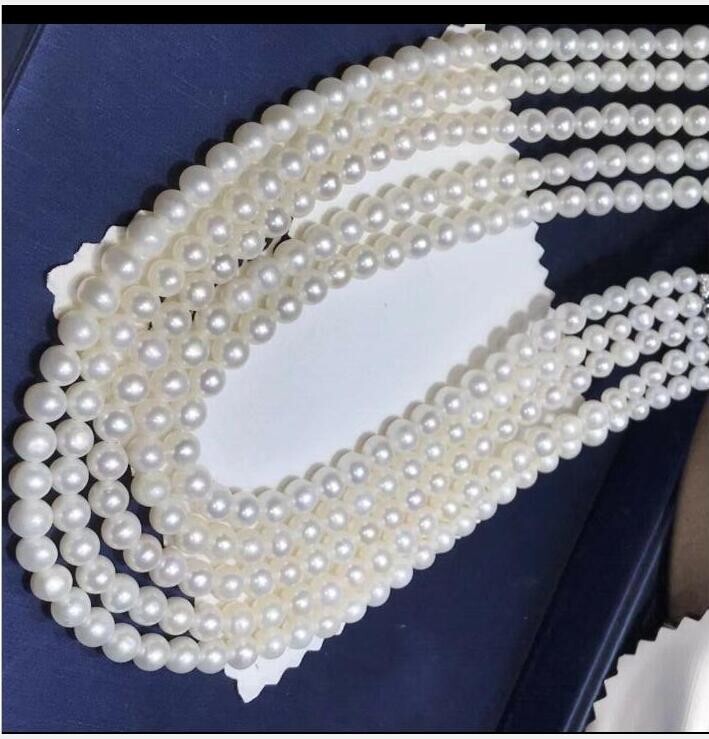 100" RARE AAAA8-9MM SOUTH SEA ROUND WHITE PEARL NECKLACE 14Kp GOLD ...