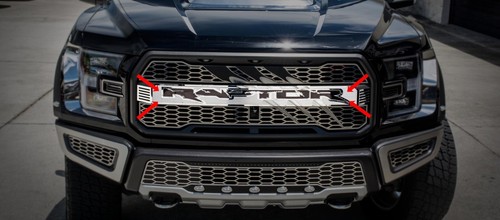 2017-2019 Ford Raptor - Center Grille RAPTOR Ill. Logo/Claw Slash ...