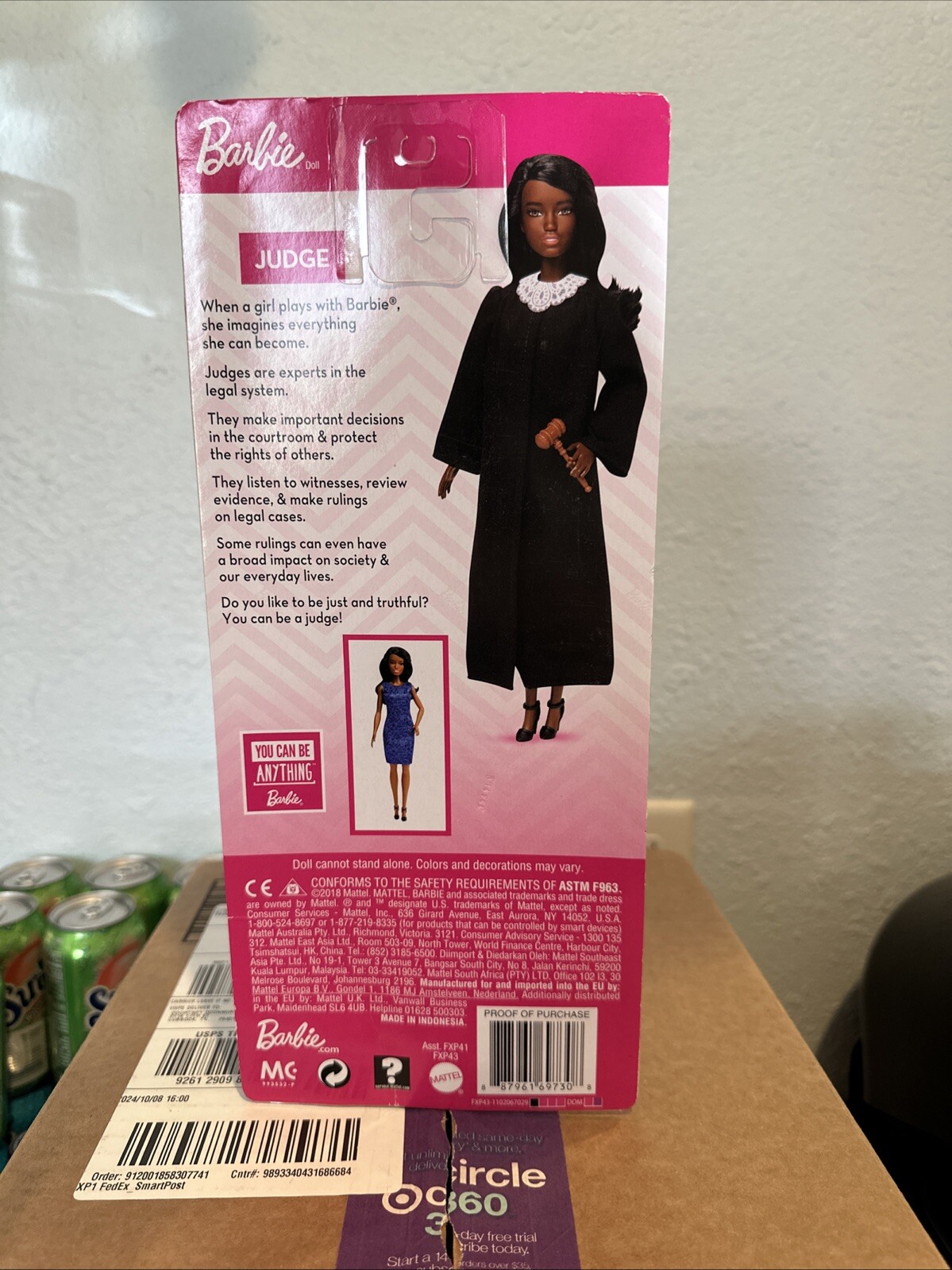 African American Judge Barbie Doll 2019 Career of The Year Mattel FXP43 ...