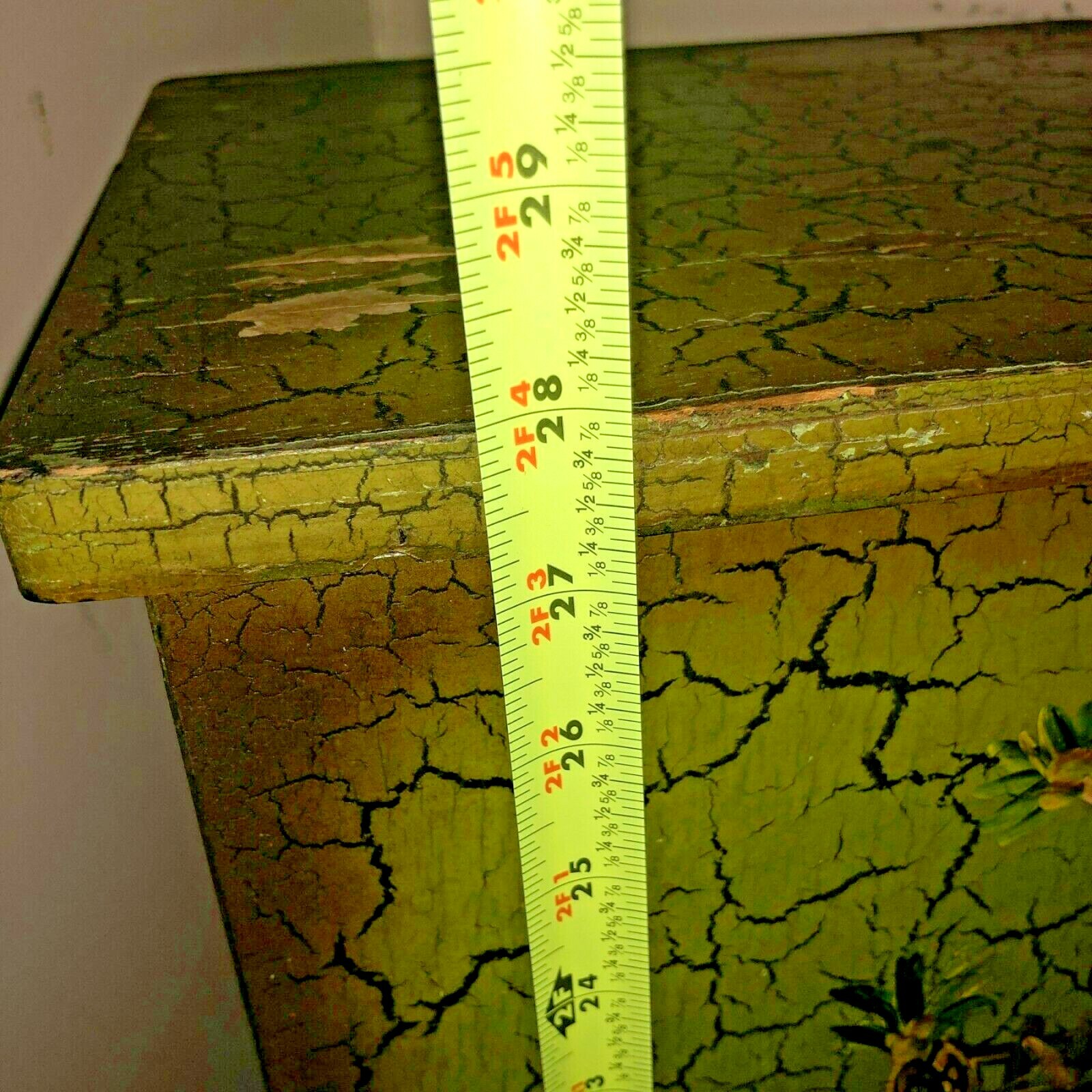 Vtg Hand Painted Folk Art Primitive Copper Lined Smoking Stand Cabinet ...