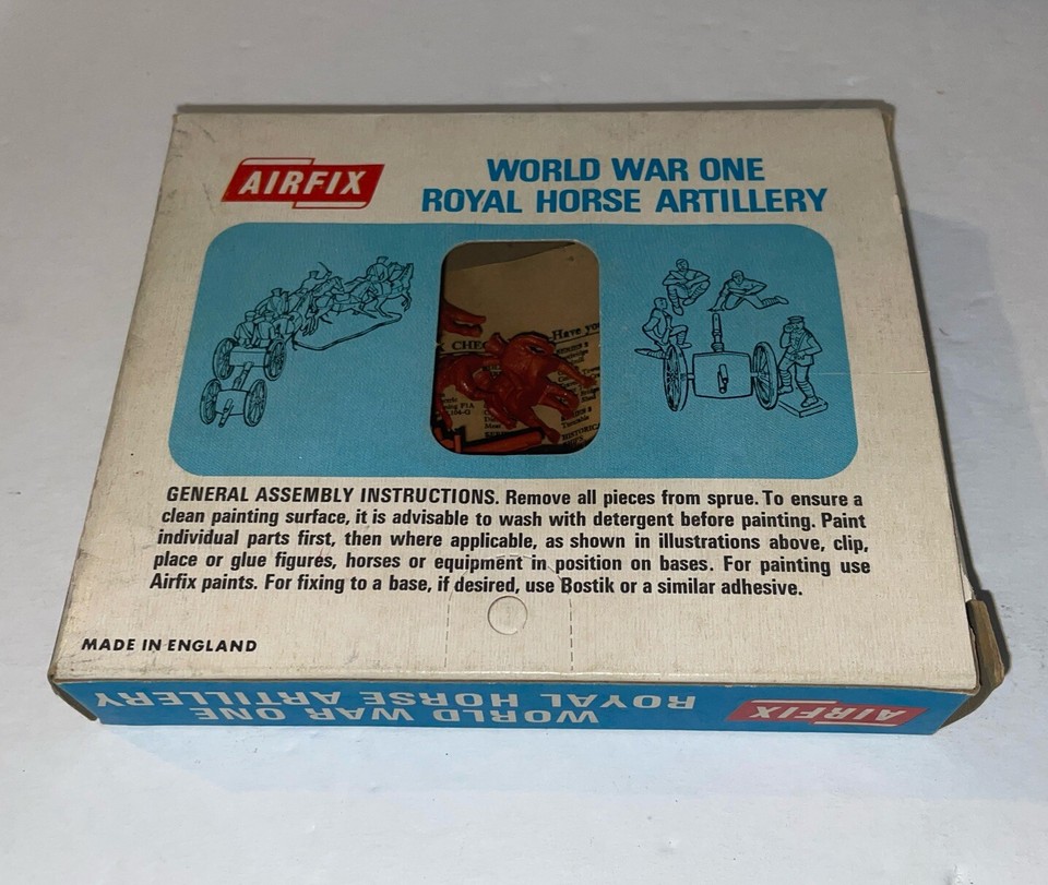 Vintage AIRFIX WWI Royal Horse Artillery box HO & OO Scale S31 Toy ...