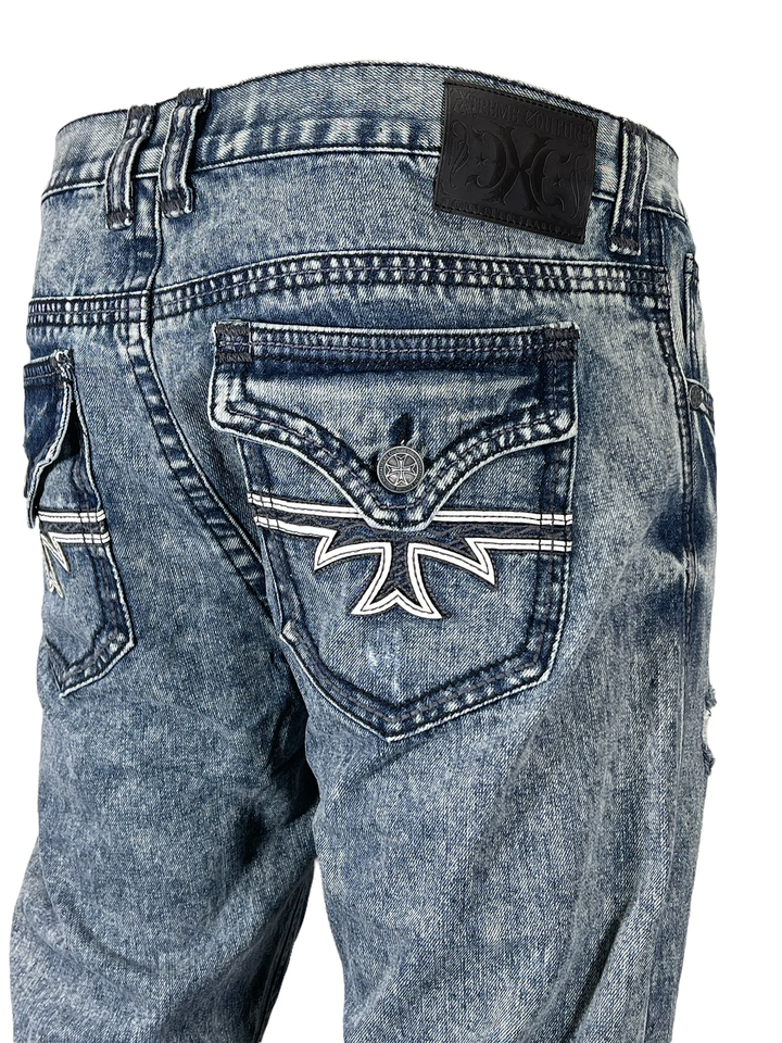 Xtreme Couture by Affliction Men's Denim Jeans Cross Light Embroidered ...