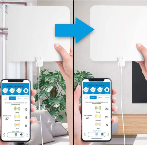 Winegard Flatwave Amped Pro HDTV Indoor Antenna With Bluetooth Signal ...