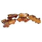 Wood Train Set Large 42” Long 5 Interlocking Cars Working Wheels ...