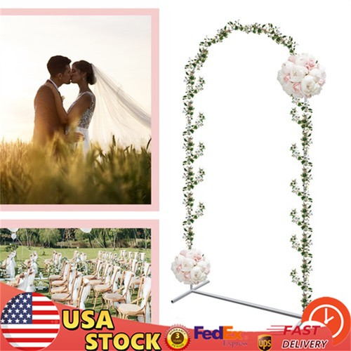 6.5ft White Wedding Arch Frame Garden Arbor Party Flower Backdrop Stand ...