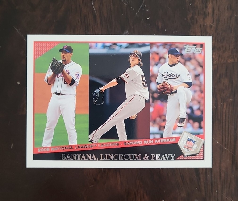 2009 Topps Johan Santana/Tim Lincecum/Jake Peavy #206 League Leaders | eBay