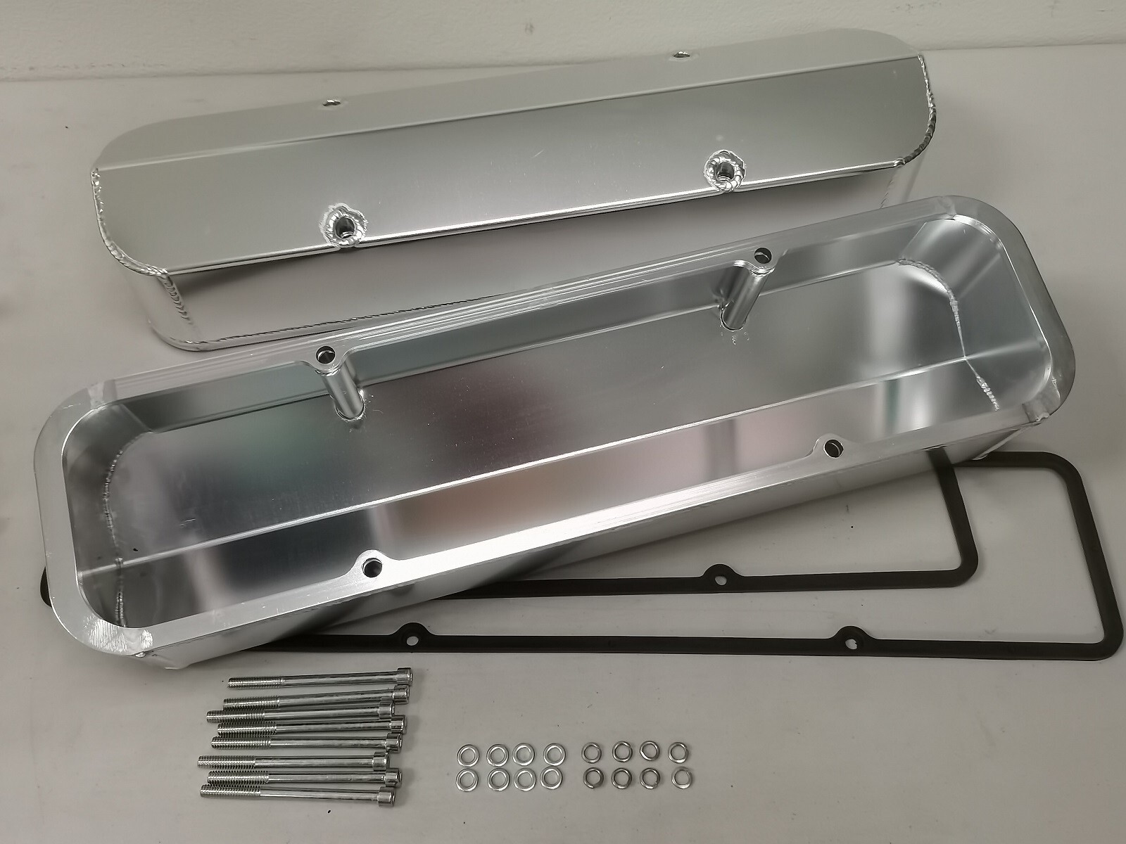 SB Chevy Fabricated Aluminum Valve Cover Tall 305 350 No-Hole With ...