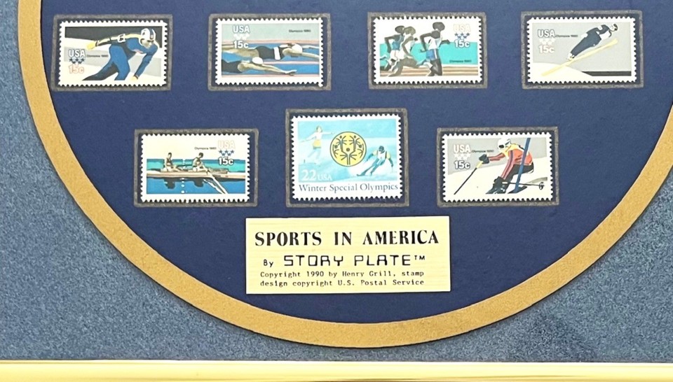 1990 US Postal Service SPORTS in AMERICA by Story Plate Framed Display ...