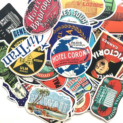 Vintage International Hotel Stickers Creative Graffiti Skateboard ...