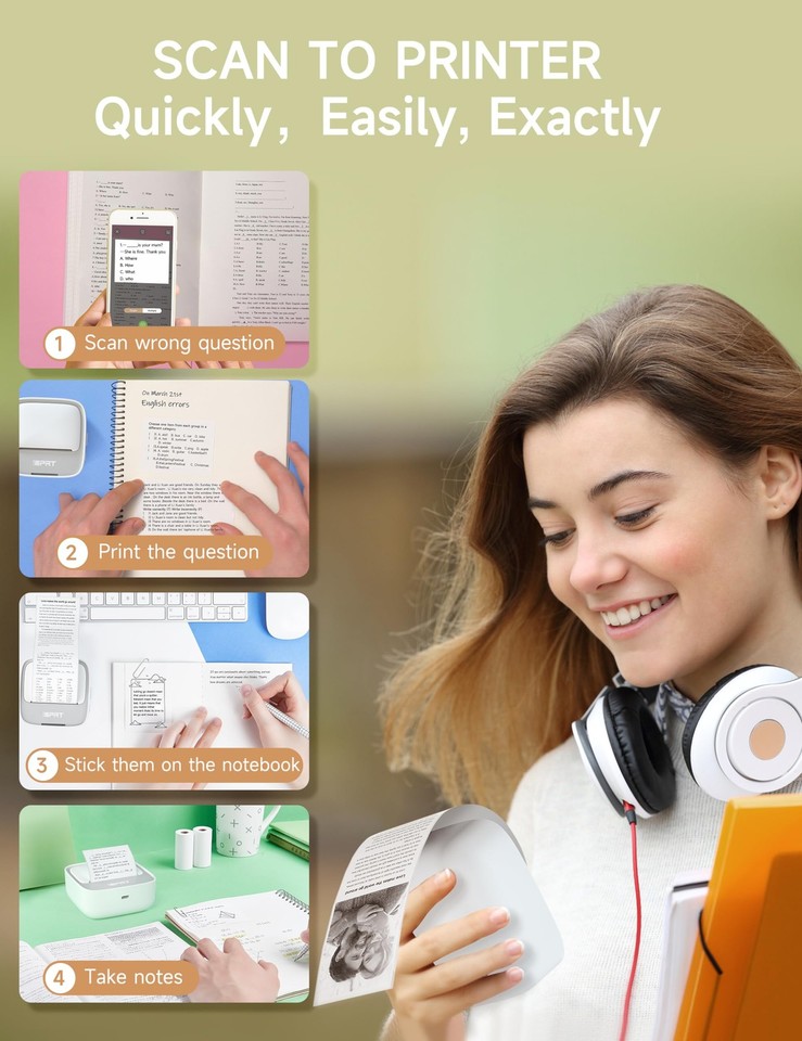 Portable Sticker Maker Machine with 1 Roll Sticker Paper, Mini Printer ...