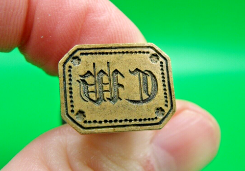 Antique 19th Century Brass & Wood Personal "CW" Wax Seal Stamp | eBay
